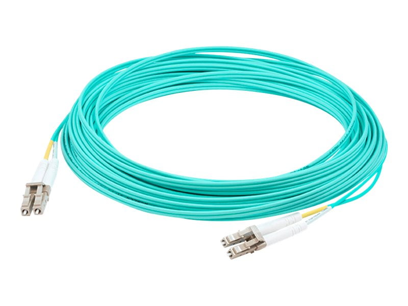 AddOn 50m LC (Male) to LC (Male) Aqua OM4 Duplex Plenum-Rated Armored Fiber Patch Cable ...