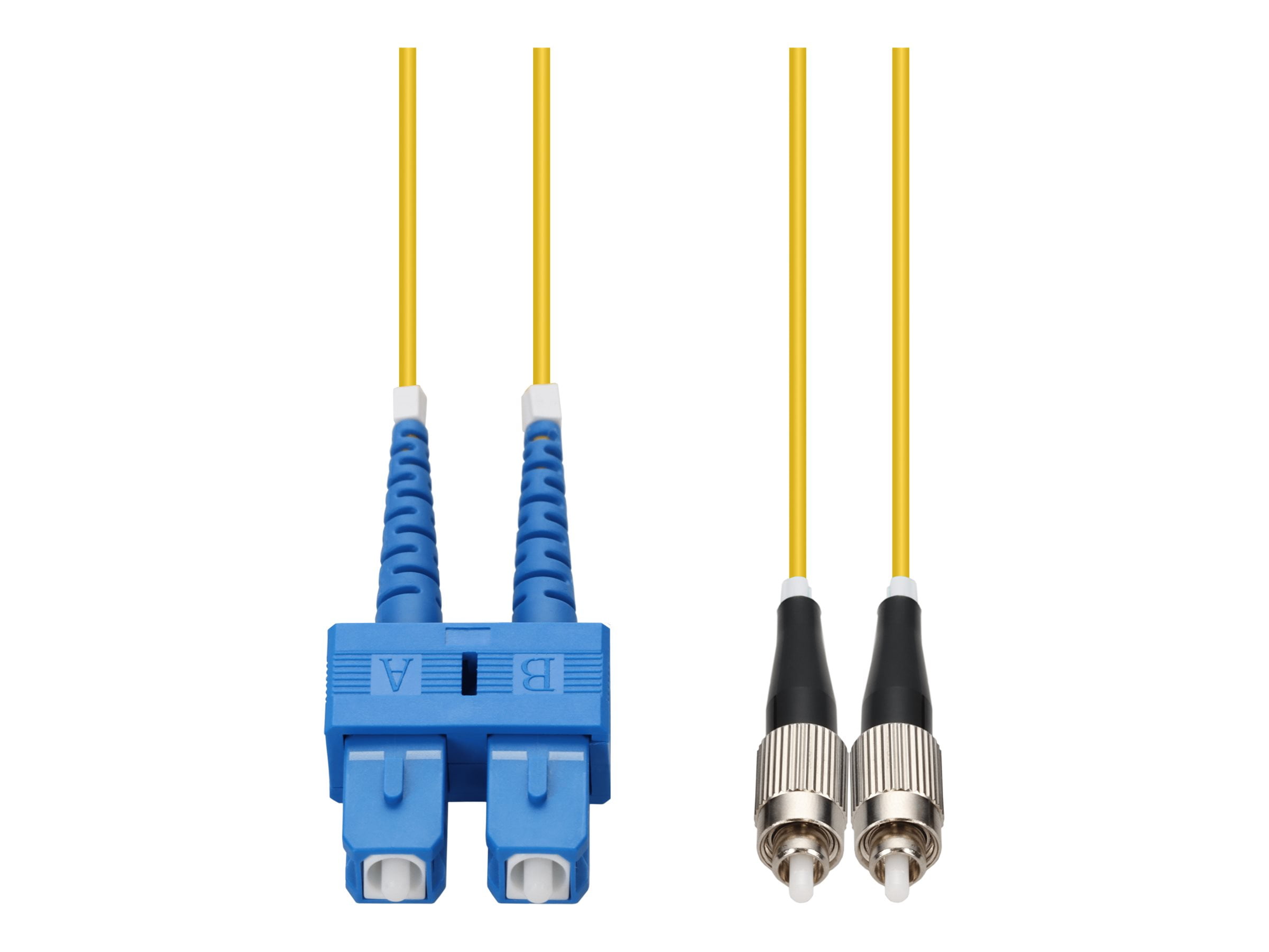 AddOn 1m SC to FC Yellow OS2 Duplex OFNP (Plenum-Rated) SMF Fiber Patch ...