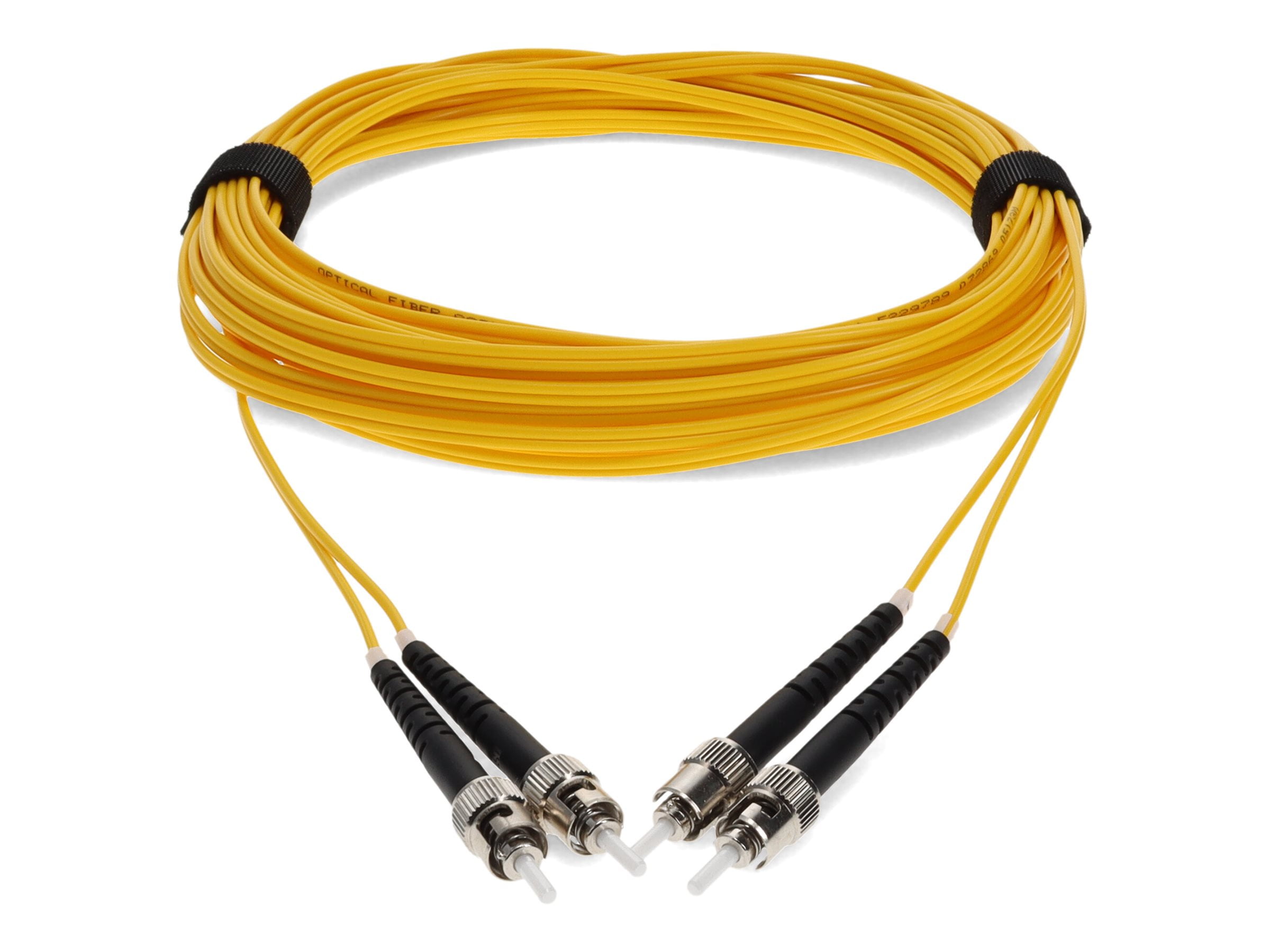 AddOn 10m ST OS1 Yellow Patch Cable - Patch cable - TAA Compliant - ST/UPC single-mode (M) to ST ...