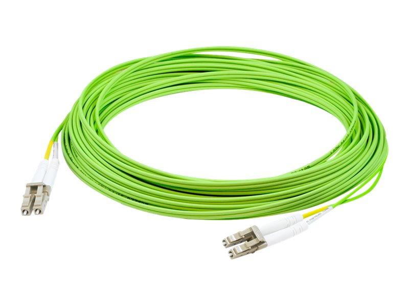 AddOn 15m LC (Male) to LC (Male) Straight Lime Green OM5 Duplex Fiber ...
