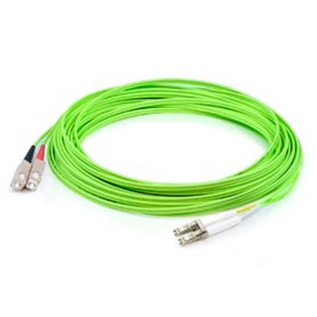 AddOn 8m LC (Male) to SC (Male) Straight Lime Green OM5 Duplex Fiber ...
