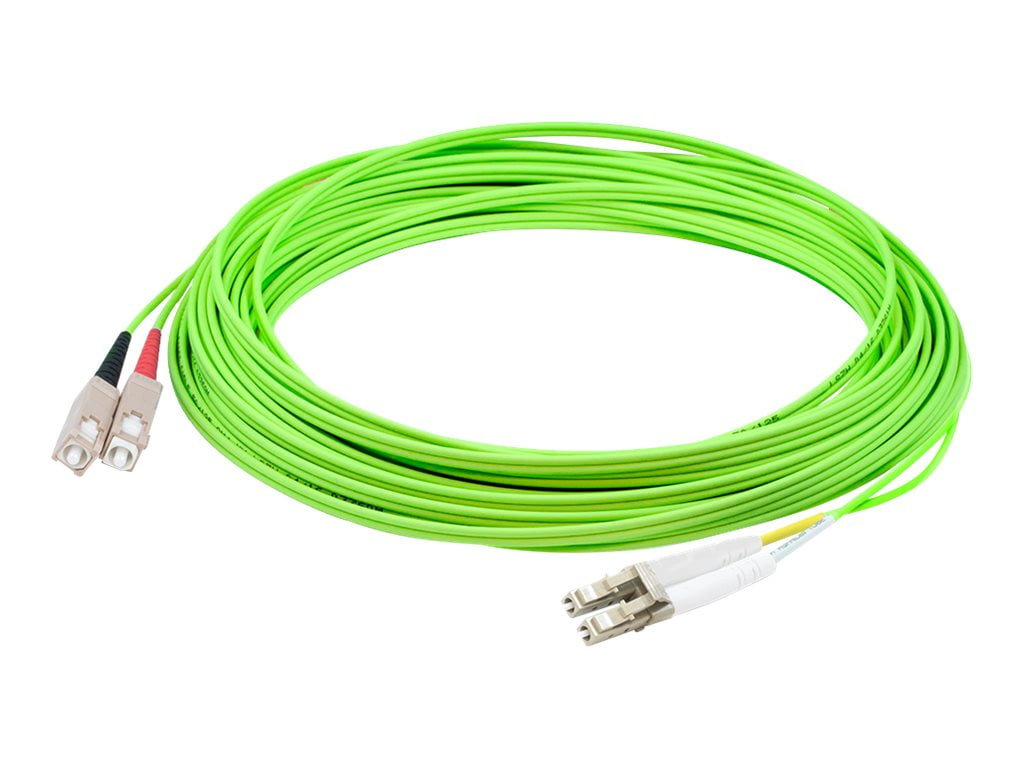 AddOn 85m SC to SC Lime Green OM5 Duplex OFNR (Riser-Rated) Fiber Patch ...
