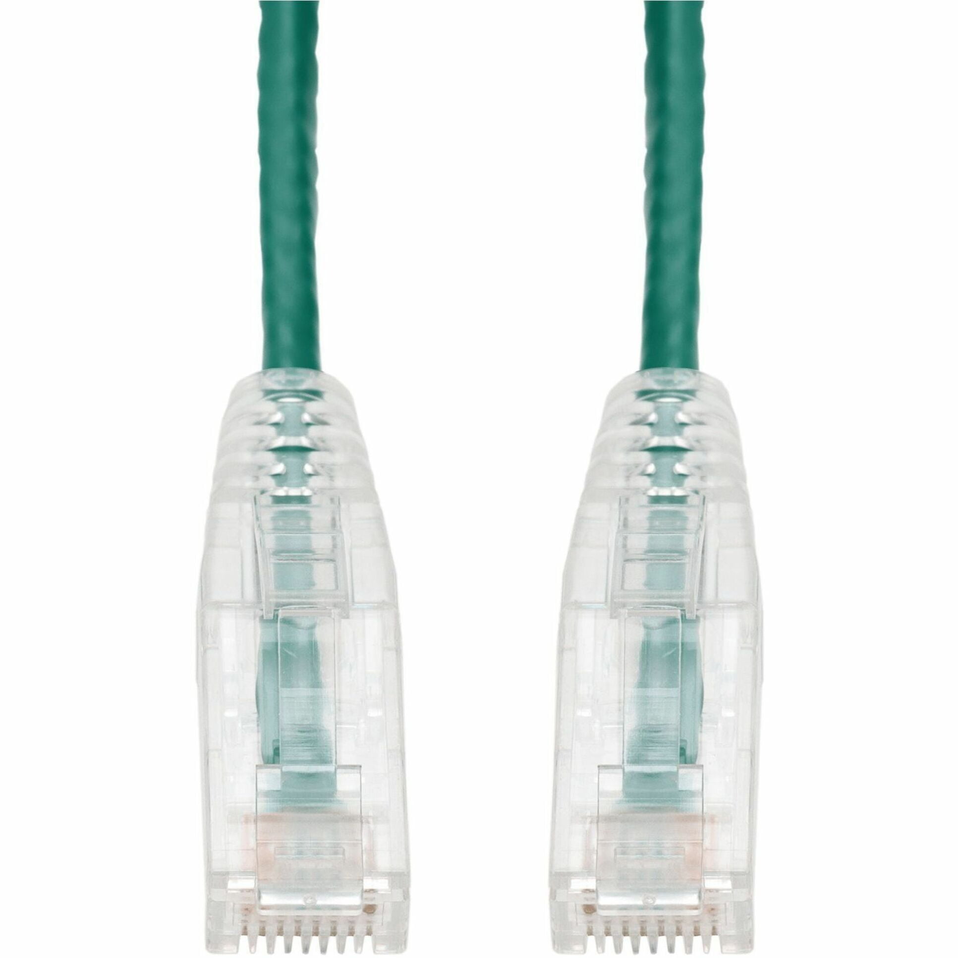 AddOn 7ft Green CAT 6A Slim PVC Ethernet Cable Snagless Clear-Claw RJ ...