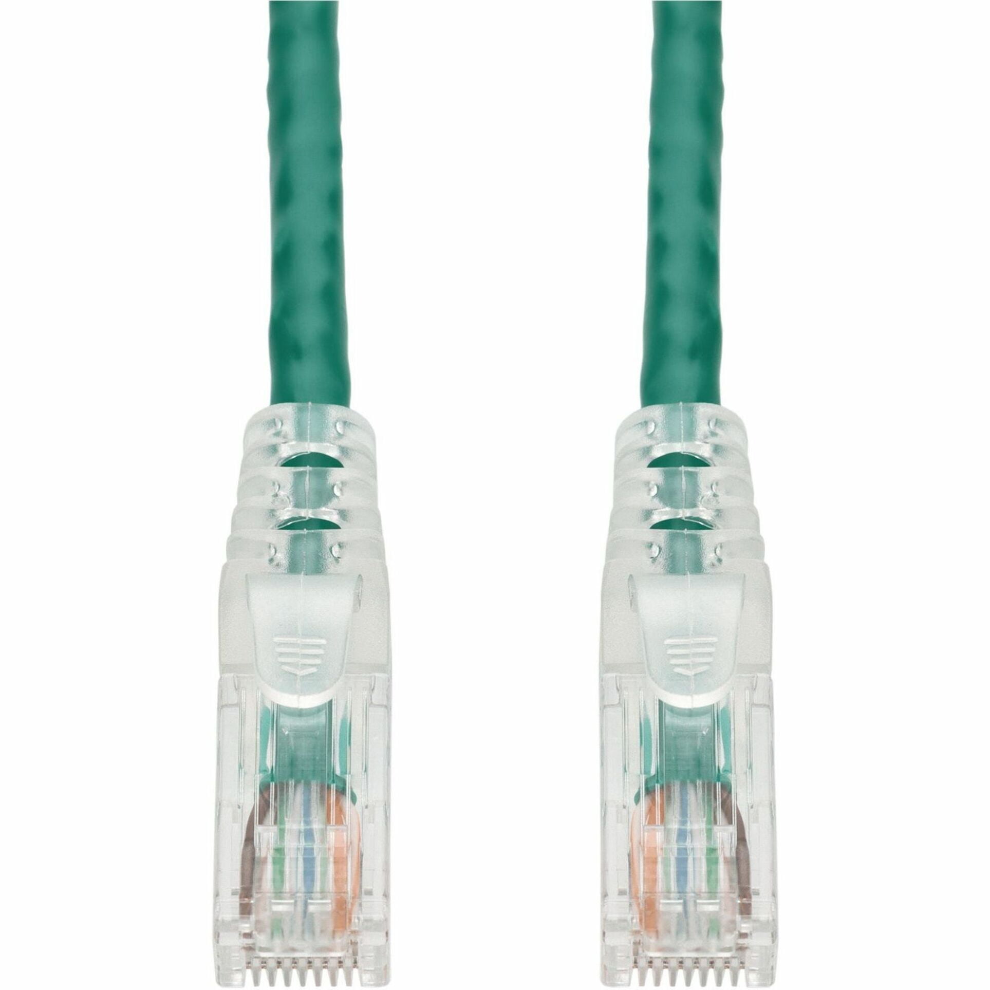 AddOn 7ft RJ-45 (Male) to RJ-45 (Male) Green Microboot, Snagless Cat6A UTP PVC TAA Compliant ...