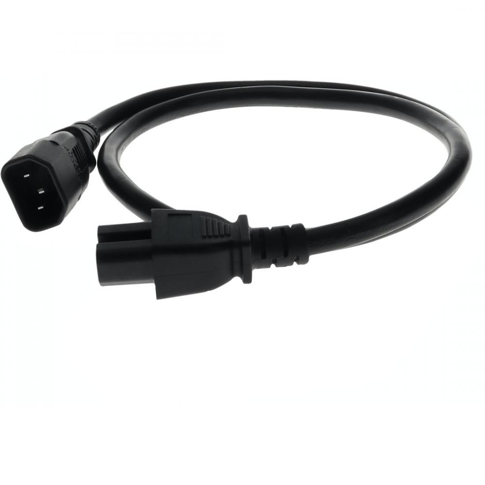AddOn Power Extension Cord - 120 V AC / 15 A, 230 V AC - Black - 8 ft ...