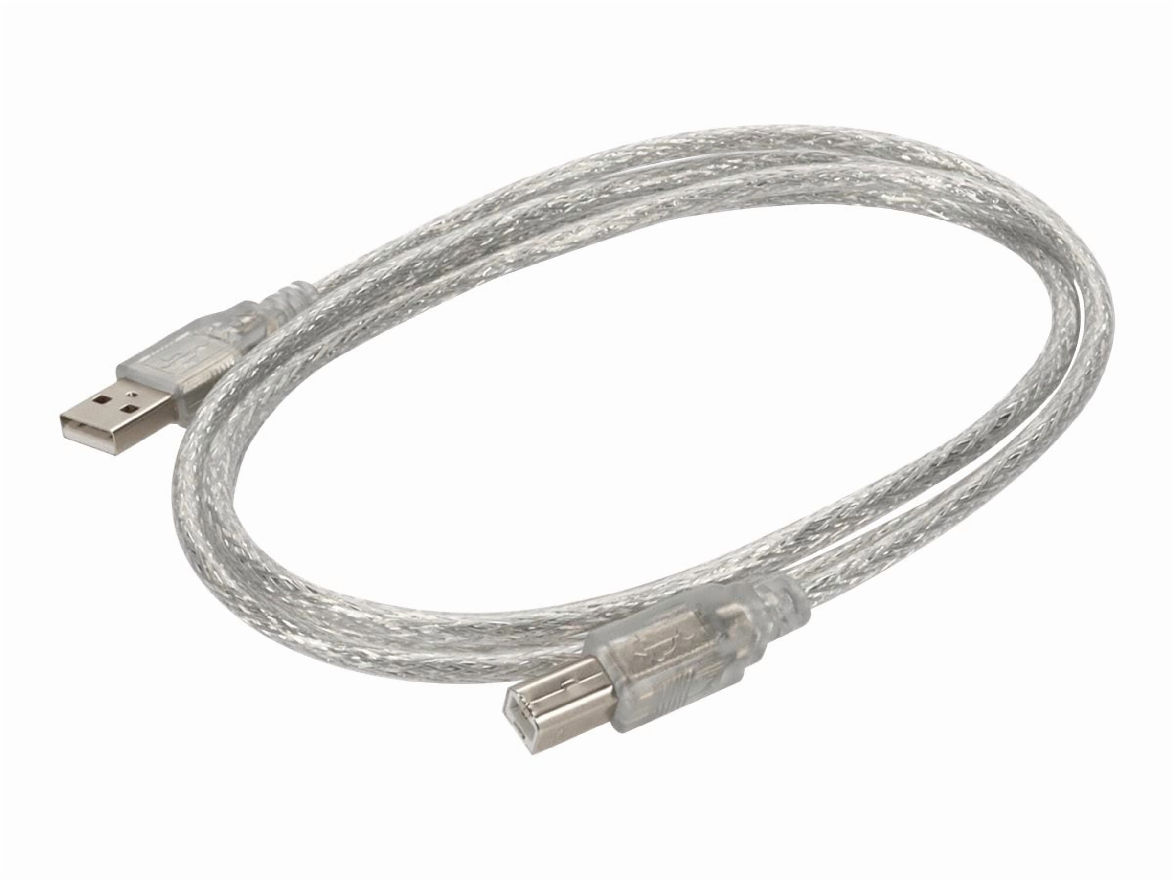AddOn 6ft USB A 2.0 Male to USB B 2.0 Male Clear Cable - Walmart ...