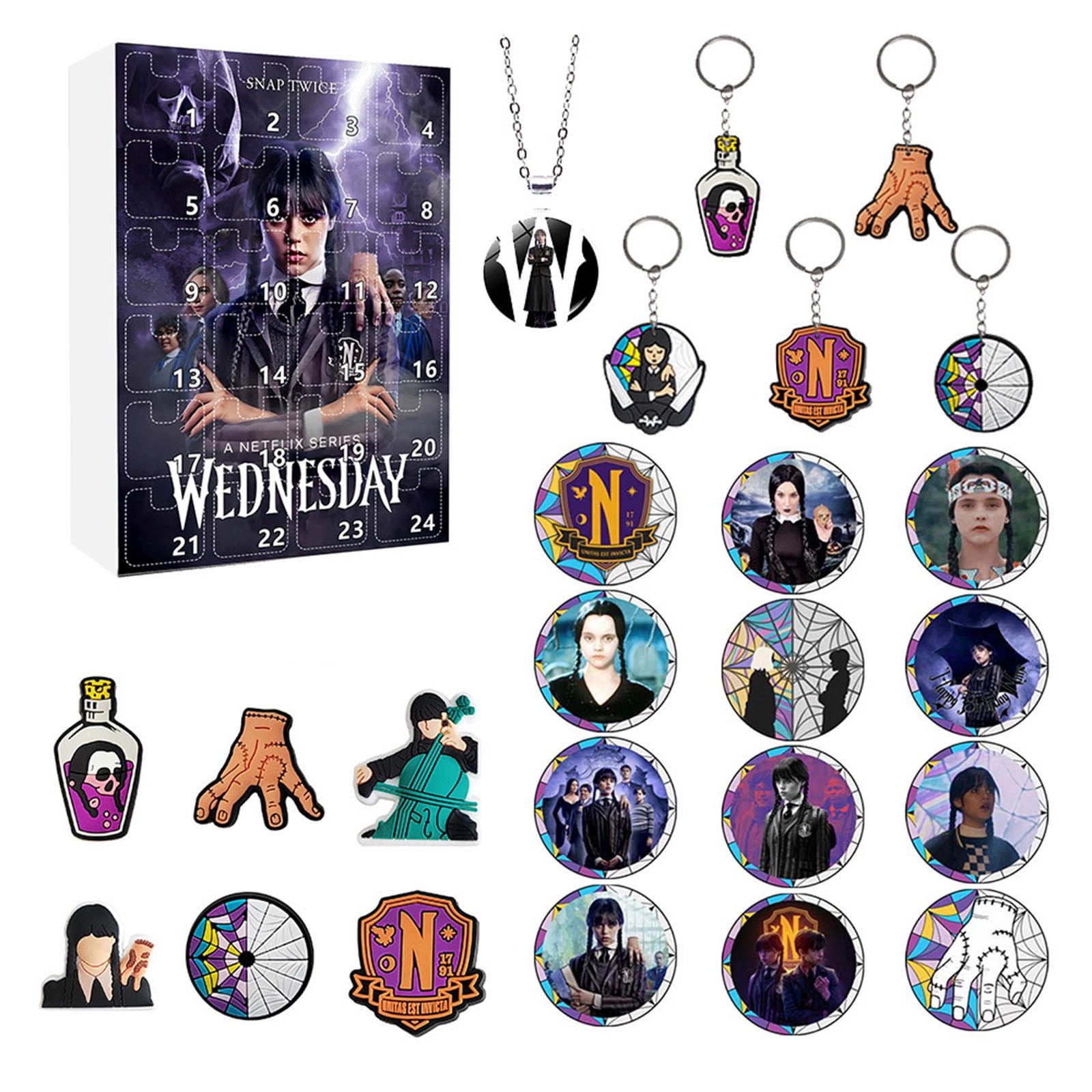 Addams Family Wednesday Calendar 2025 - 24 Days Halloween Advent ...