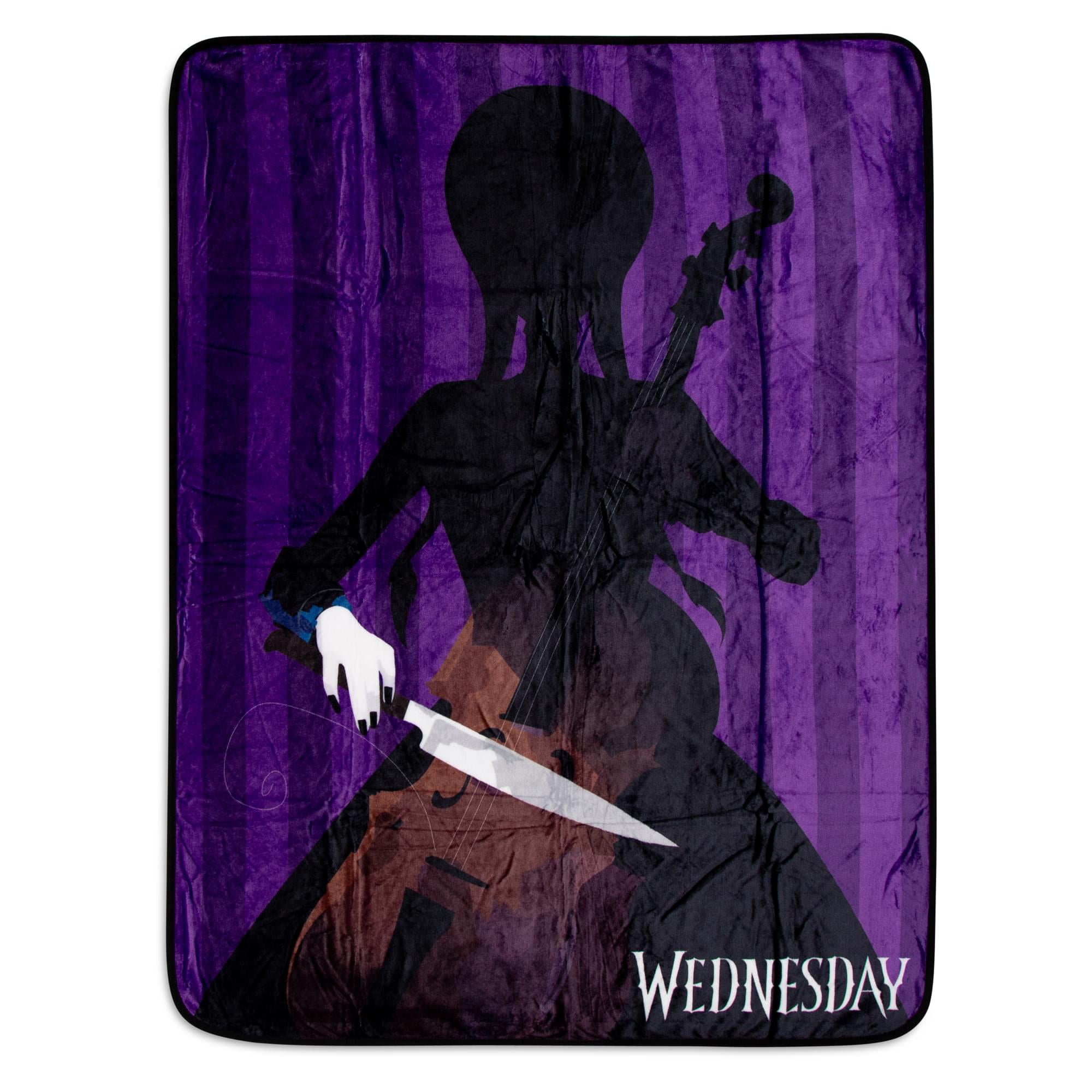 Addams Family Wednesday Cello Silhouette Fleece Throw Blanket | 45 x 60 ...