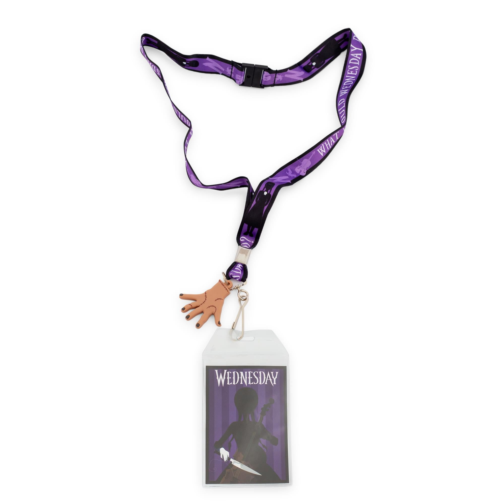 Addams Family Wednesday Silhouette Lanyard with ID Badge Holder and ...