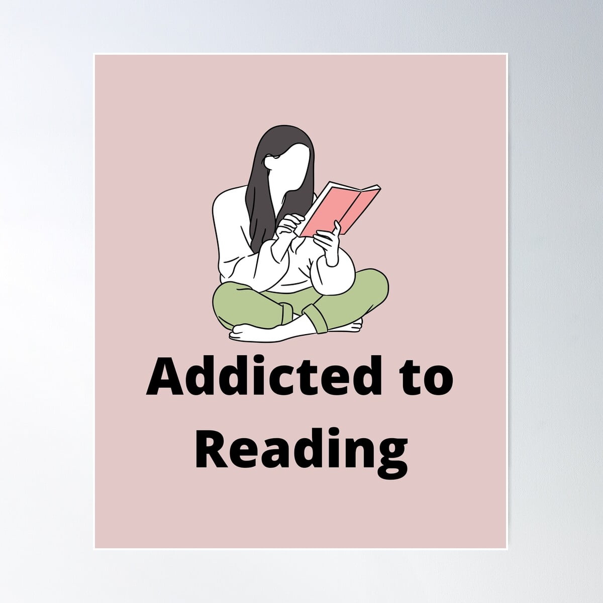 Addict To Reading Poster Wall Art, Modern Wall Decor For Living Room ...