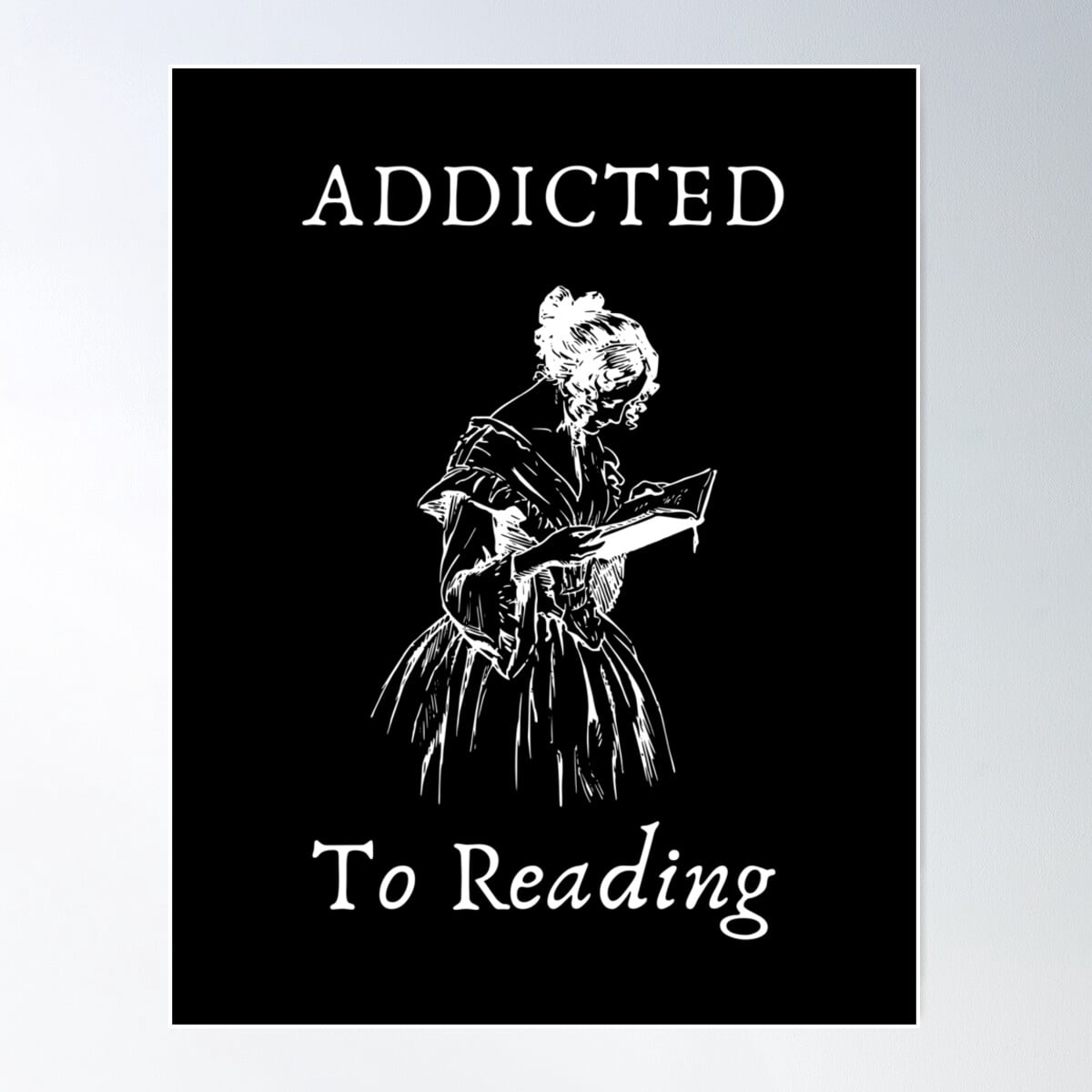 Addicted To Reading Poster Wall Art, Modern Wall Decor For Living Room ...