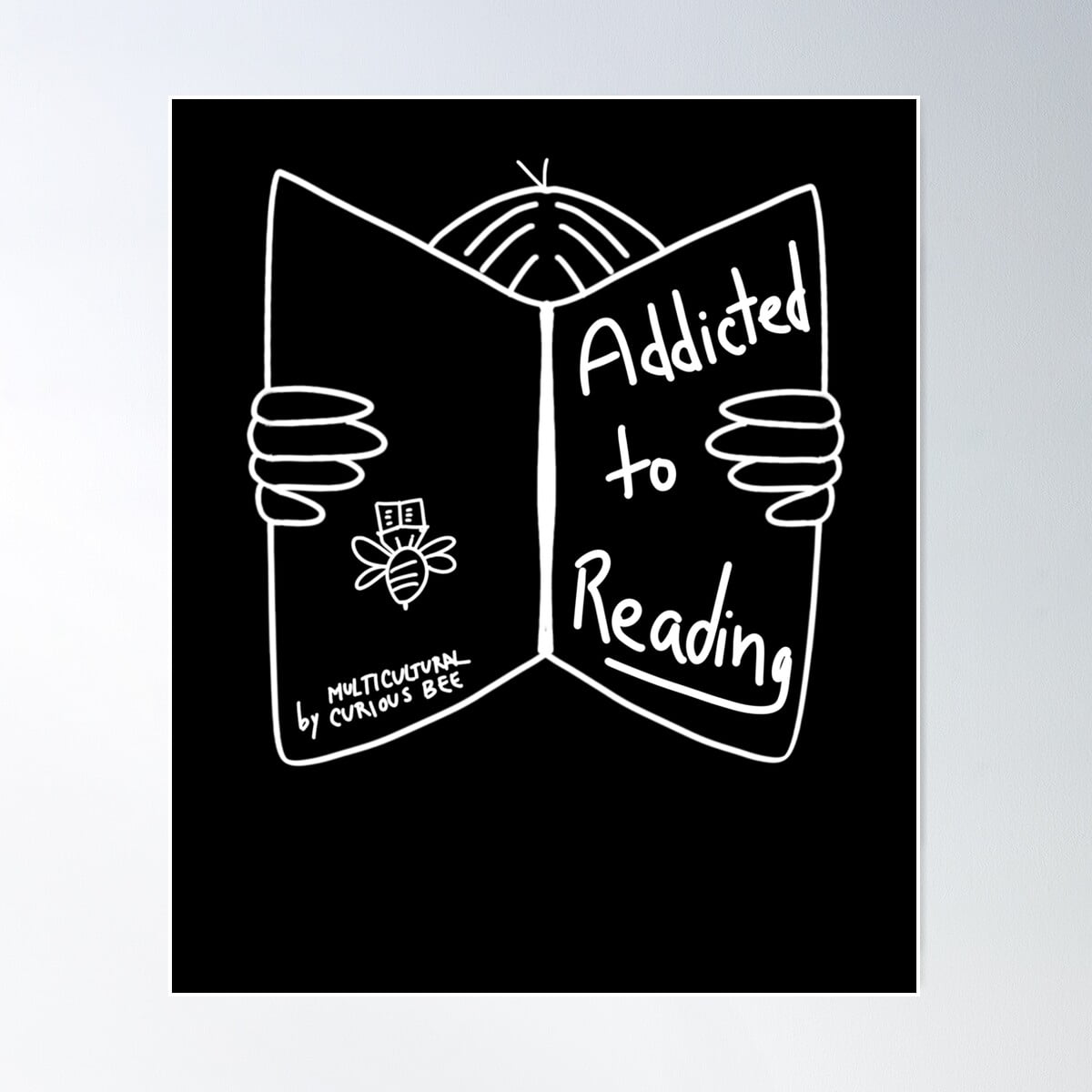 Addicted To Reading Poster Wall Art, Modern Wall Decor For Living Room ...