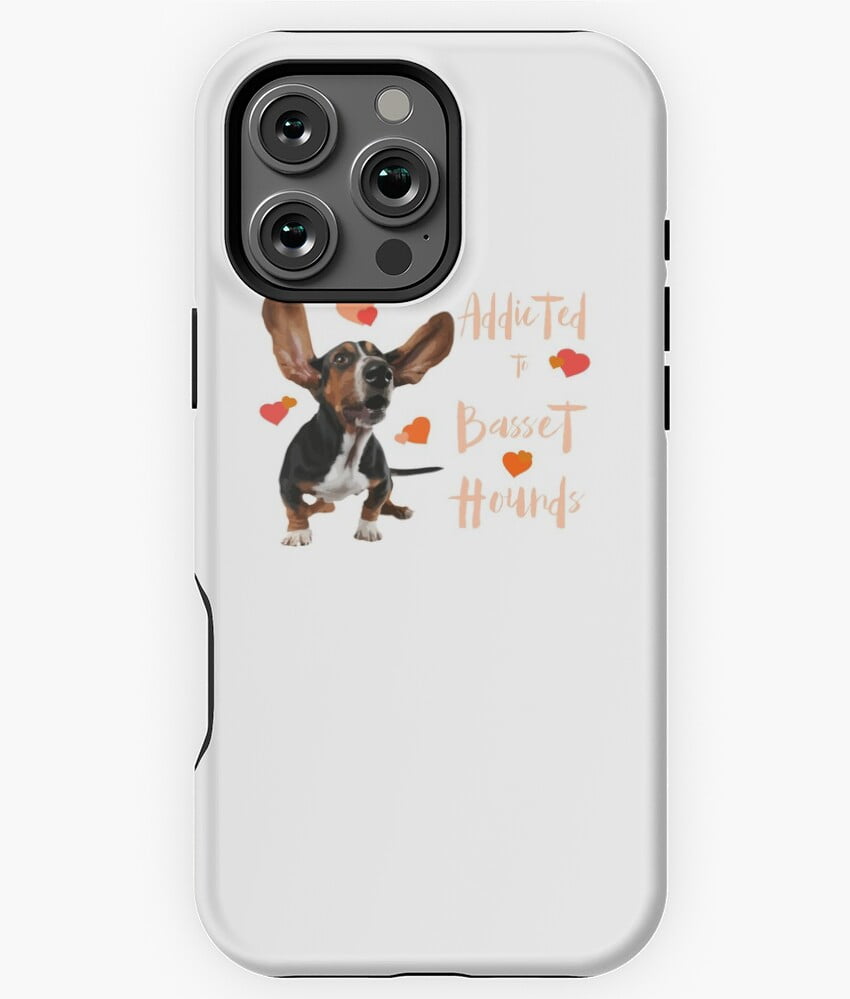 Addicted to Basset Hounds Funny Phone Case for iPhone 16 15 14 13 12 11 ...