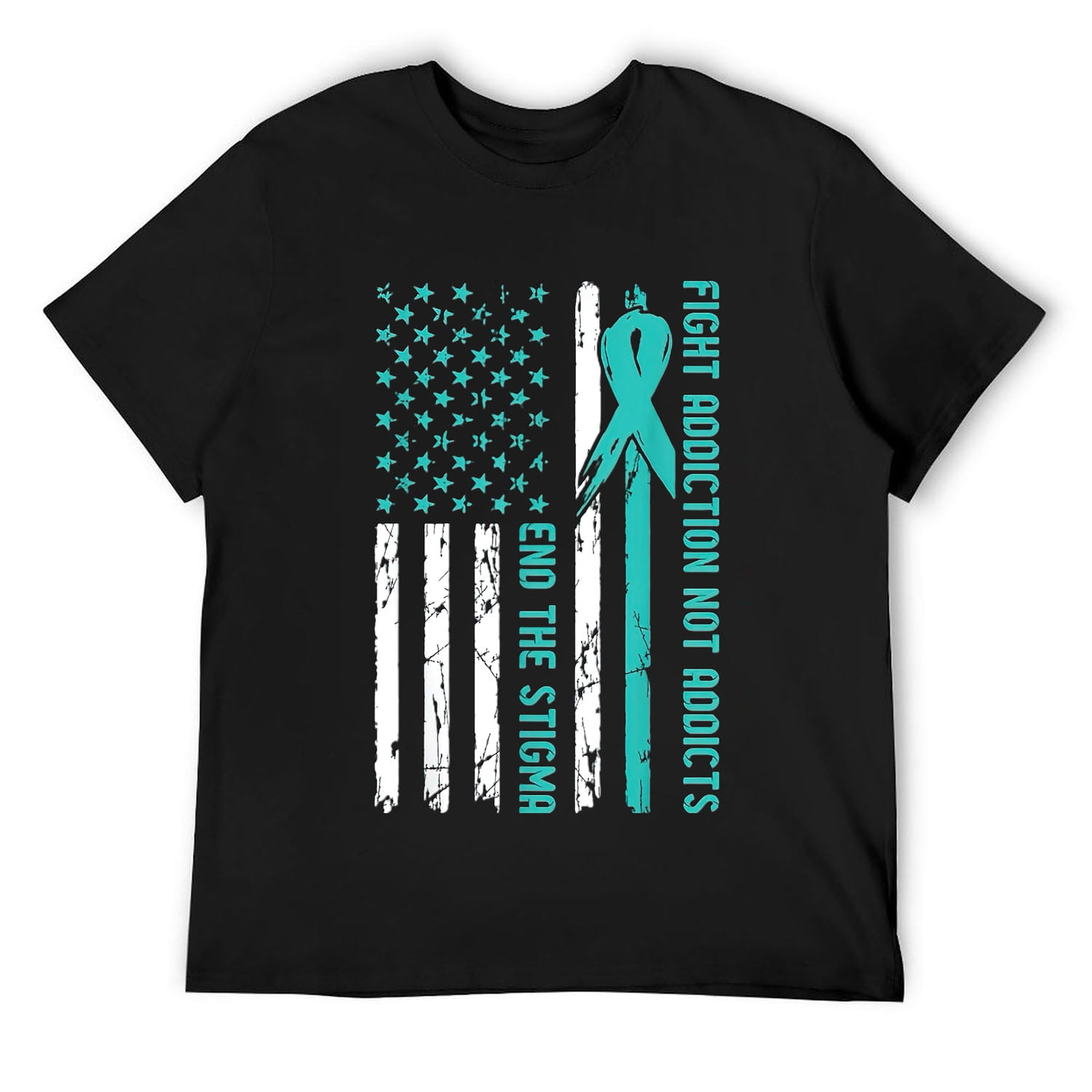 Addiction Recovery Awareness Fight Addiction Not Addicts Mens T-Shirt ...
