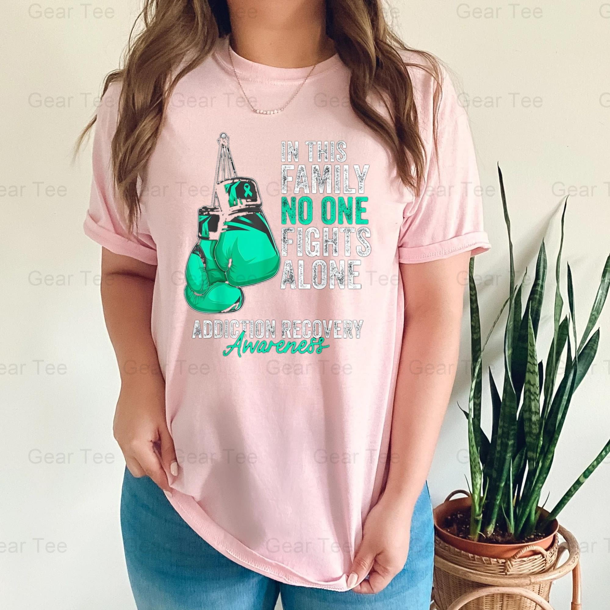 Addiction, Recovery, Awareness, Month, Gloves, Teal Ribbon, Support, Sobriety, Hope T-Shirt ...