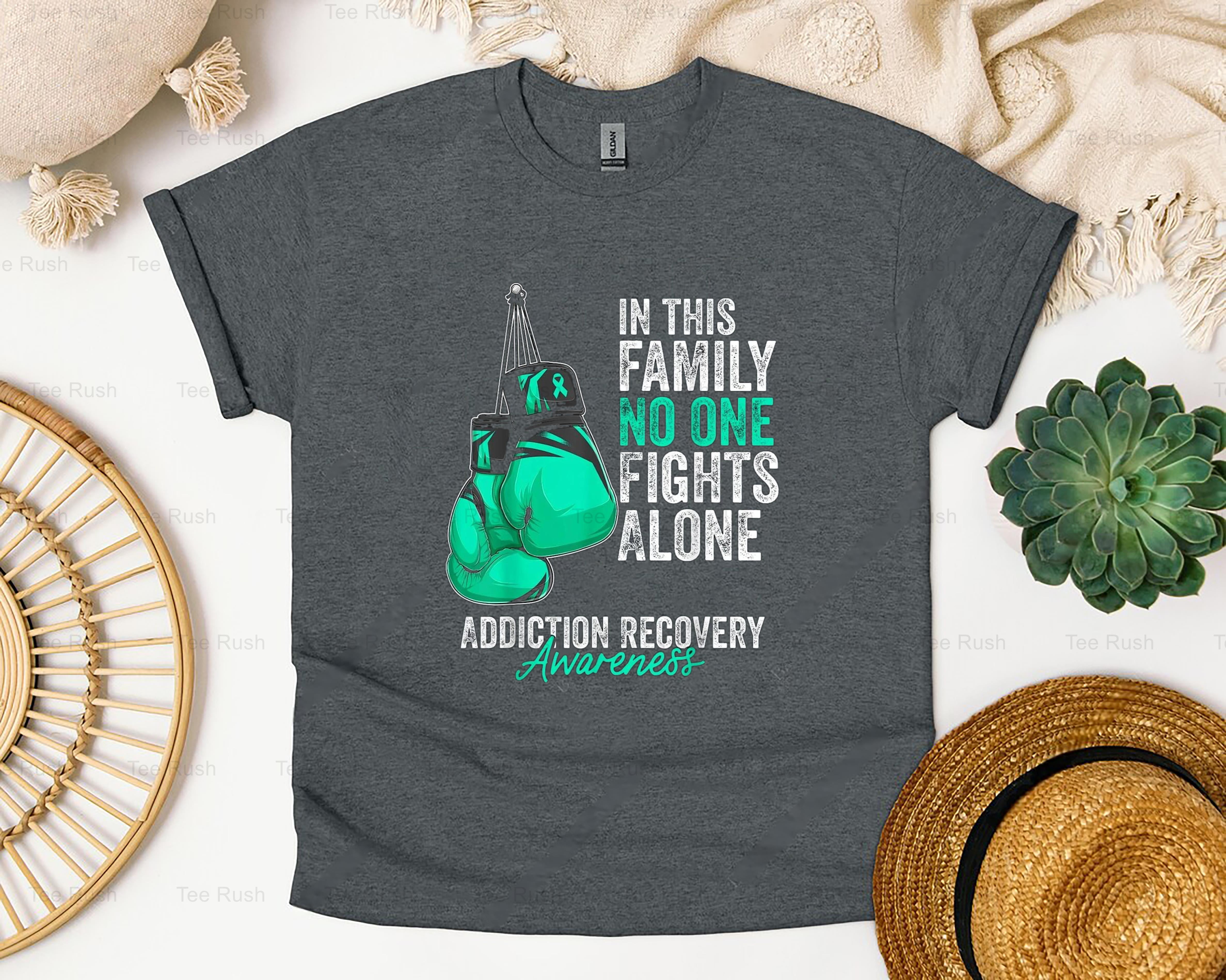 Addiction Recovery Awareness Month Gloves Teal Ribbon Support Sobriety ...