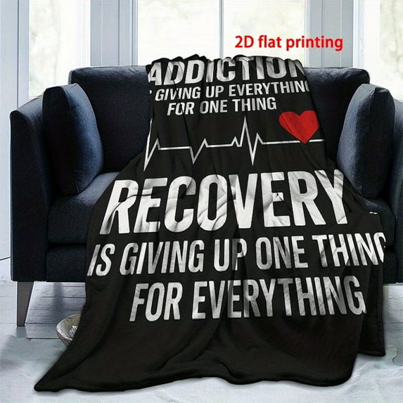 Addiction Recovery Throw Blanket Electrocardiogram Heartbeat Design ...