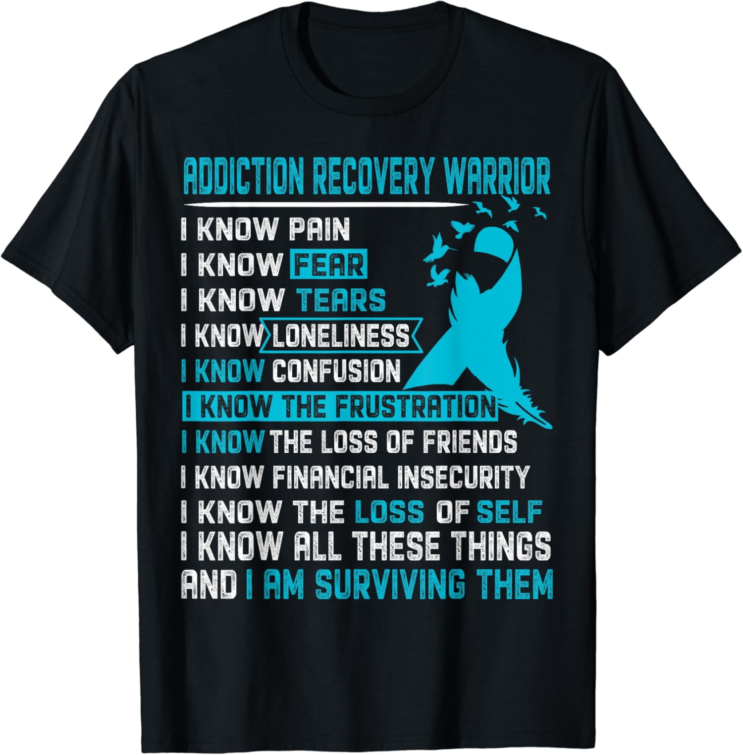 Addiction Recovery Warrior Shirt For Women Men - Walmart.com