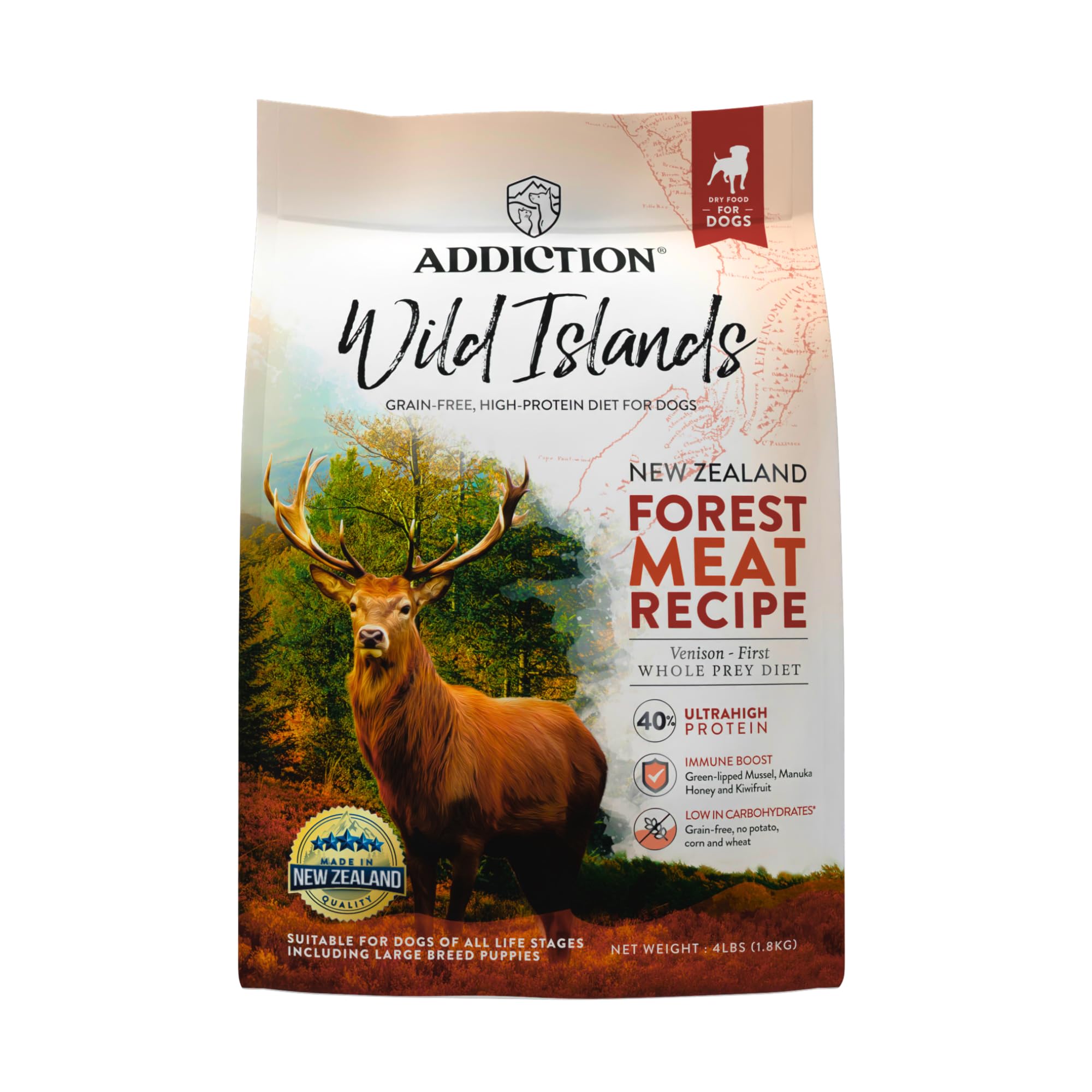 Addiction Wild Islands Forest IRF13 Meat Premium Venison Recipe Dry Dog ...