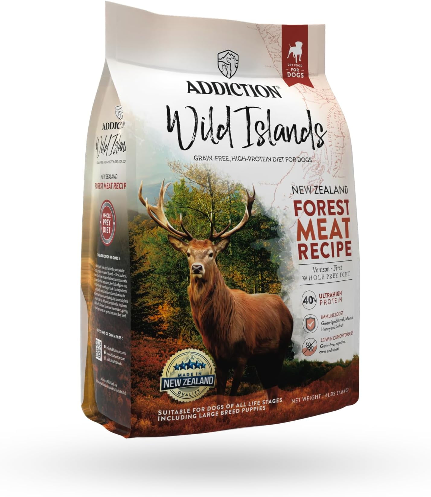 Addiction Wild Islands Forest Meat Premium Venison Recipe Dry Dog Food ...
