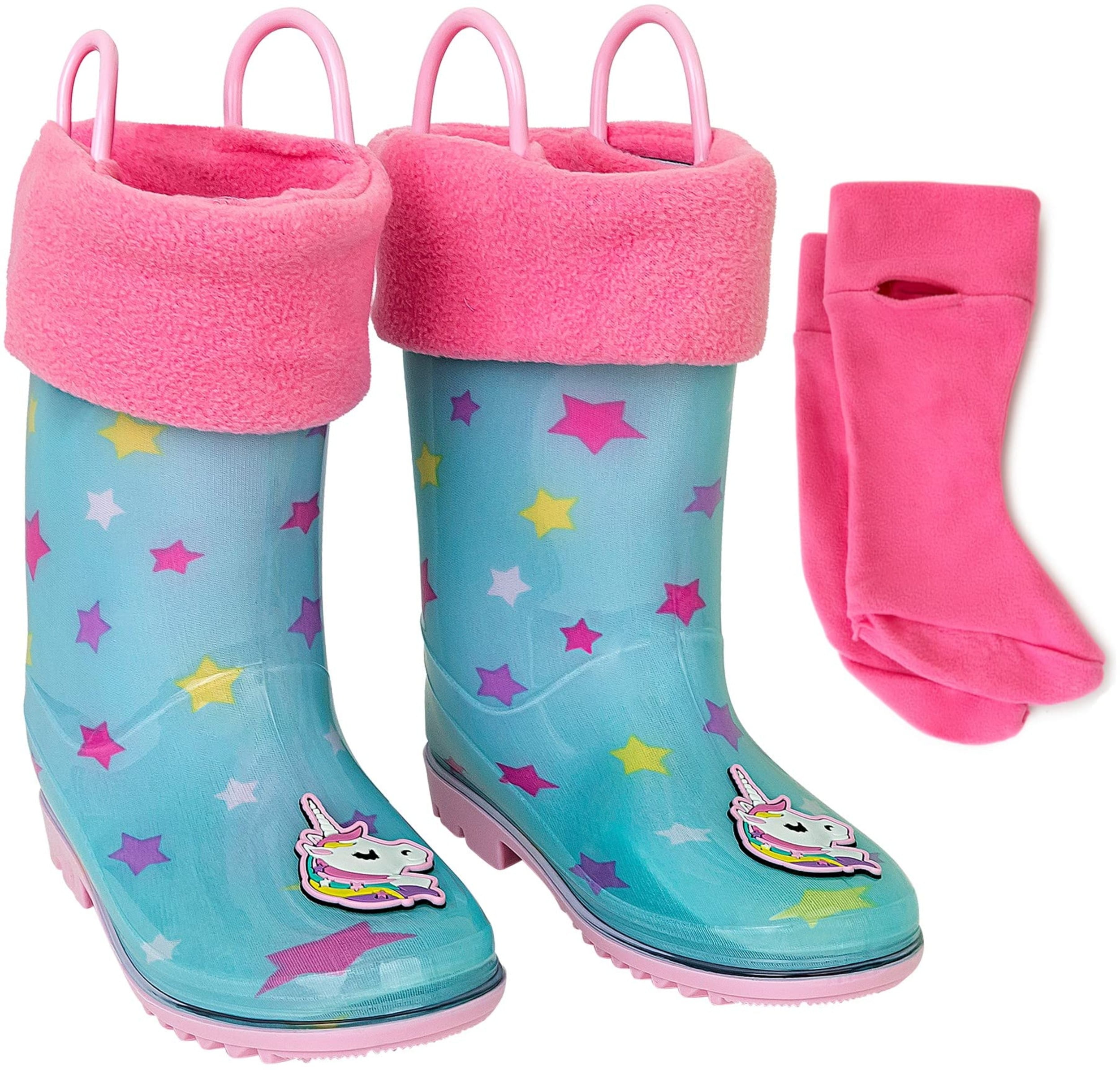 Addie & Tate Rain Boots Waterproof 3D Prints, Lightweight Non-slip ...