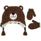 Addie & Tate Toddler Winter Hat & Winter Gloves for Boy & Girls - Bear ...
