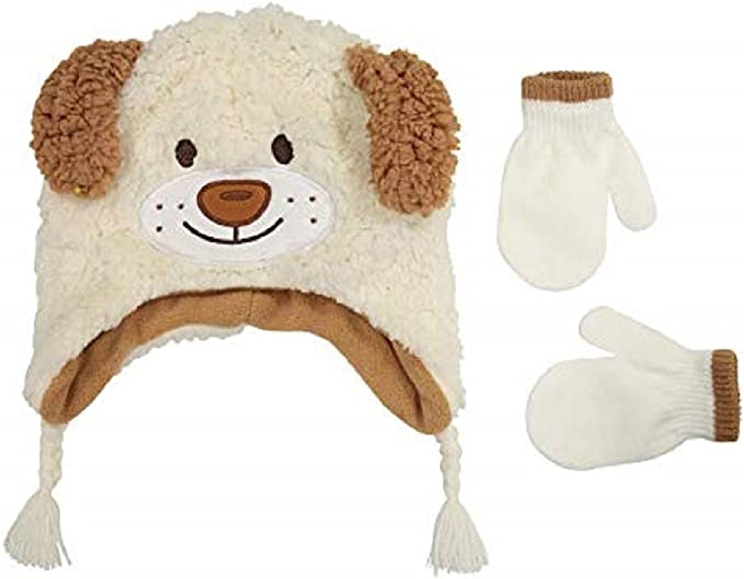 Addie & Tate Toddler Winter Hat and Winter Gloves for Boy & Girls - Dog ...