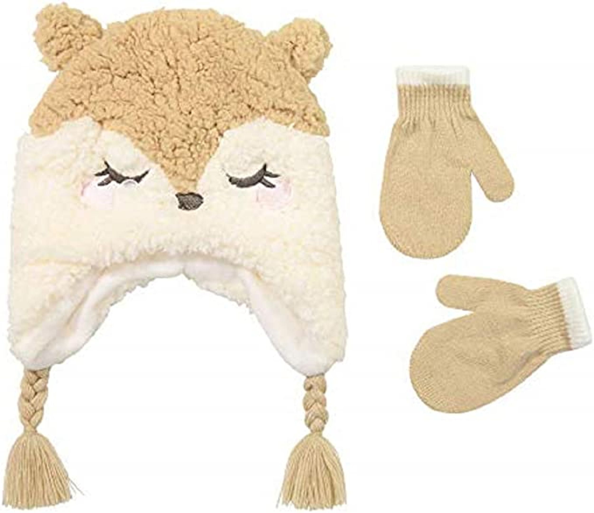 Addie & Tate Toddler Winter Hat and Winter Gloves for Boy & Girls - Owl ...