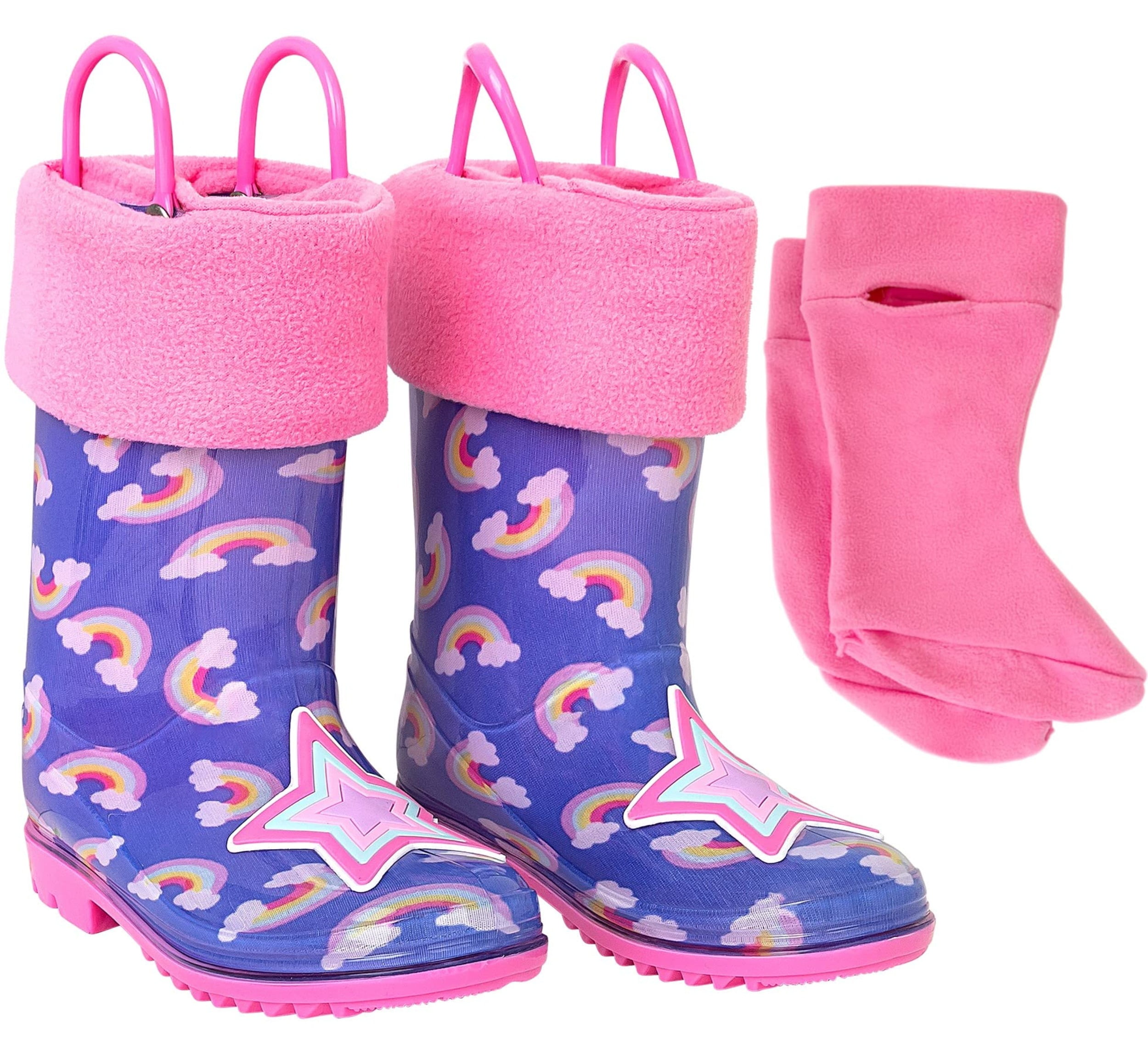 Addie & Tate Unisex Rain Boots Kids & Toddlers - Size 8T-12 - Rainbow ...