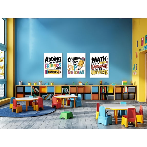 Adding Counting Math Classroom Motivational Prints Poster Wall Art ...