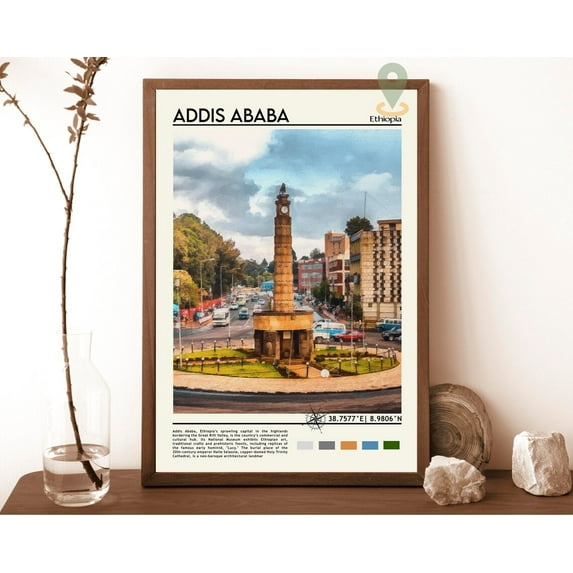 Addis Ababa Print, Addis Ababa Art, Addis Ababa Poster, Addis Ababa ...