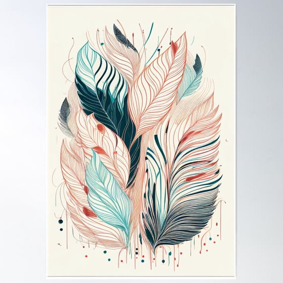 Addison - Boho Retro Modern Abstract Pattern Poster Wall Art Bedroom ...