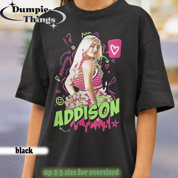 Addison Cheerleader T-Shirt, Addison Rae Zombies 2 Fan Tees,Black Color ...