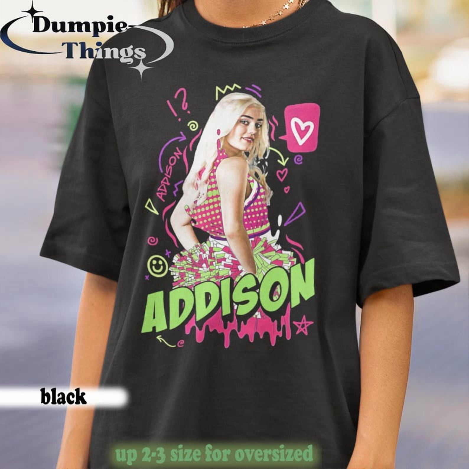 Addison Cheerleader T-Shirt, Addison Rae Zombies 2 Fan Tees,Black Color ...