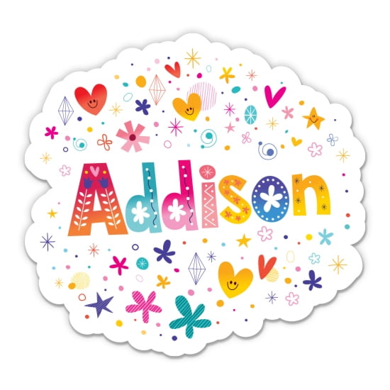Addison Girl Name Cute Kid Lunchbox - 8" Vinyl Sticker - For Car Laptop ...