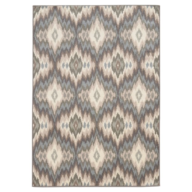 Addison Heights Bianca Ikat Ivory/Blue Rug - Walmart.com