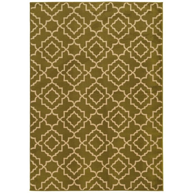 Addison Heights Easton Geometric Lattice Green/Beige Rug - Walmart.com