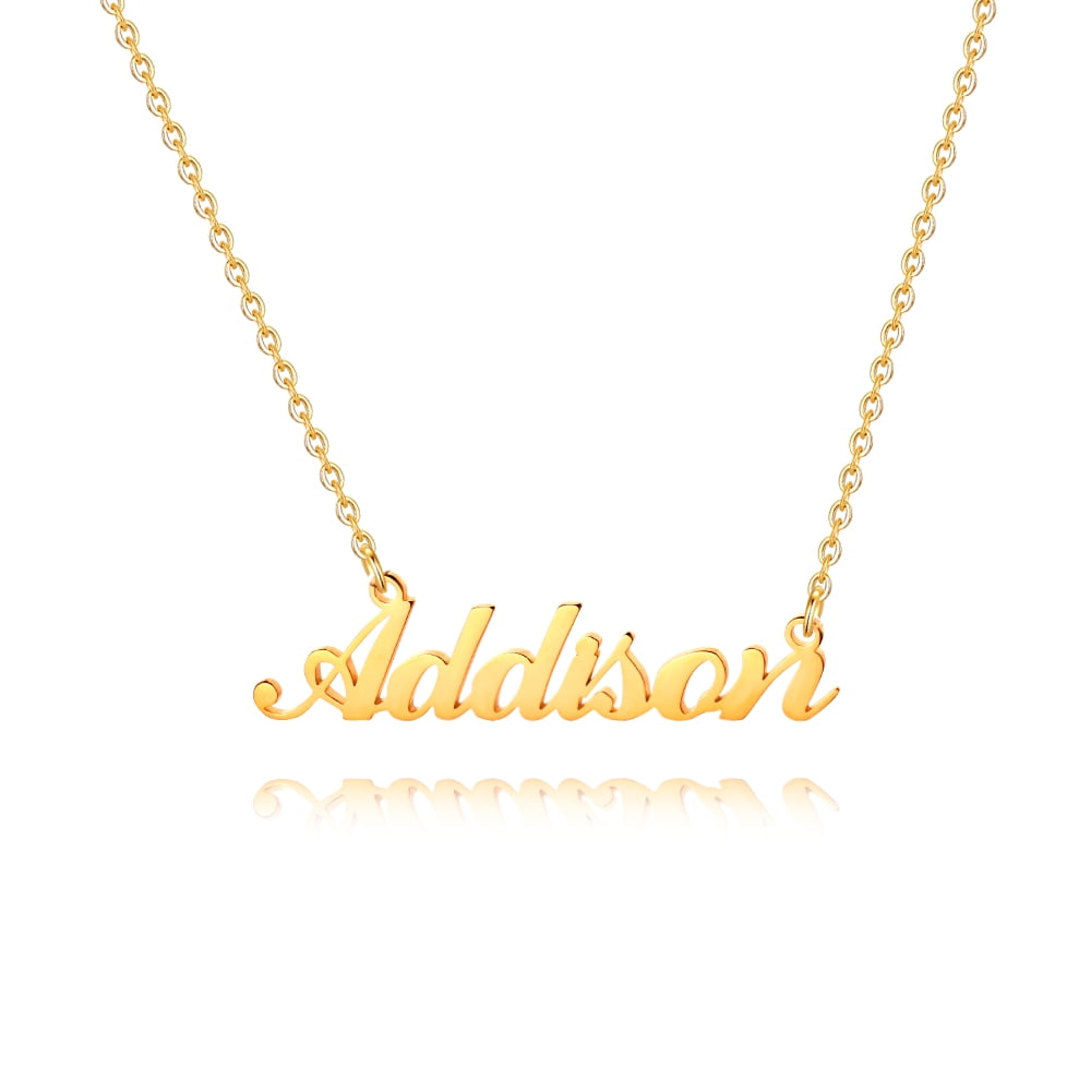 Addison Name Necklace, 18K Gold Filled Custom Name Necklace ...