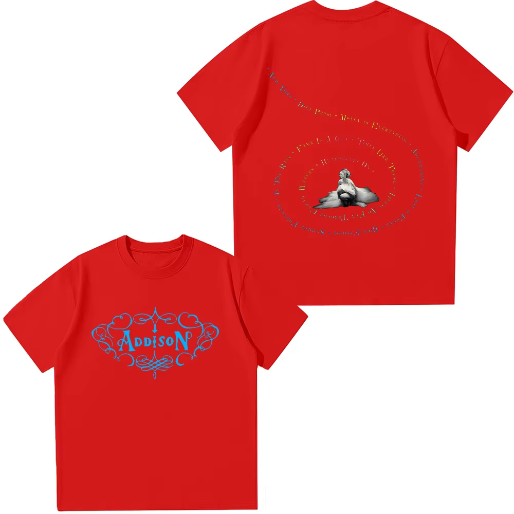 Addison Rae 2025 T-Shirt Unisex Short Sleeve Round Neck Tee Streetwear ...