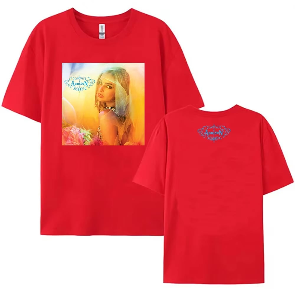 Addison Rae 2025 T-Shirt Unisex Short Sleeve Round Neck Tee Streetwear ...