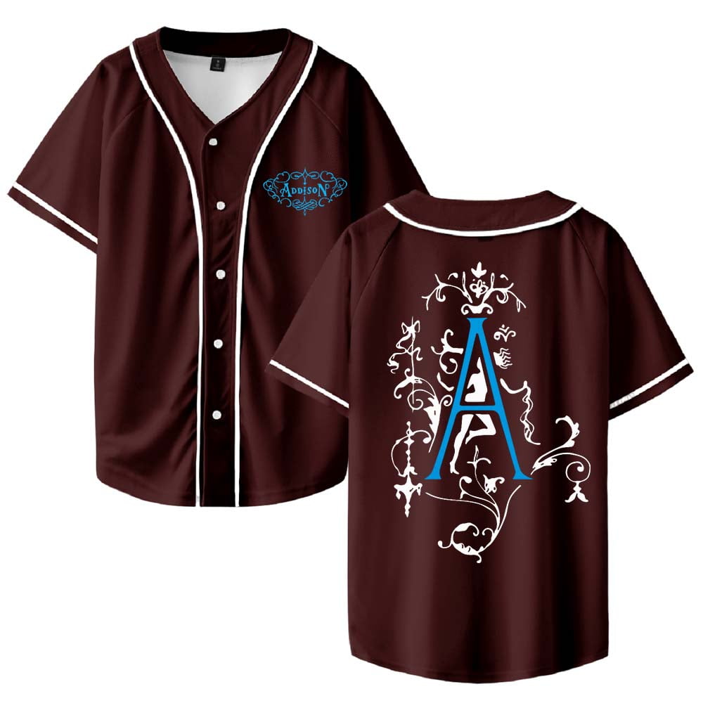 Addison Rae A Logo Merch Baseball Jersey Shirt V-Neck Women Men Short ...