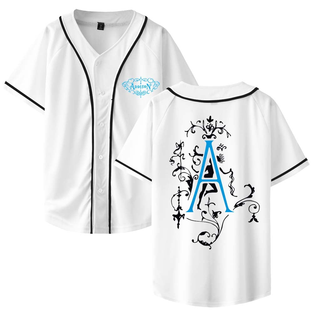 Addison Rae A Logo Merch Baseball Jersey Shirt V-Neck Women Men Short ...