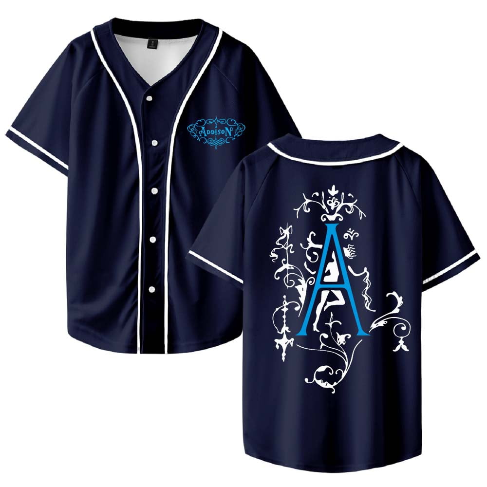 Addison Rae A Logo Merch Baseball Jersey Shirt V-Neck Women Men Short ...