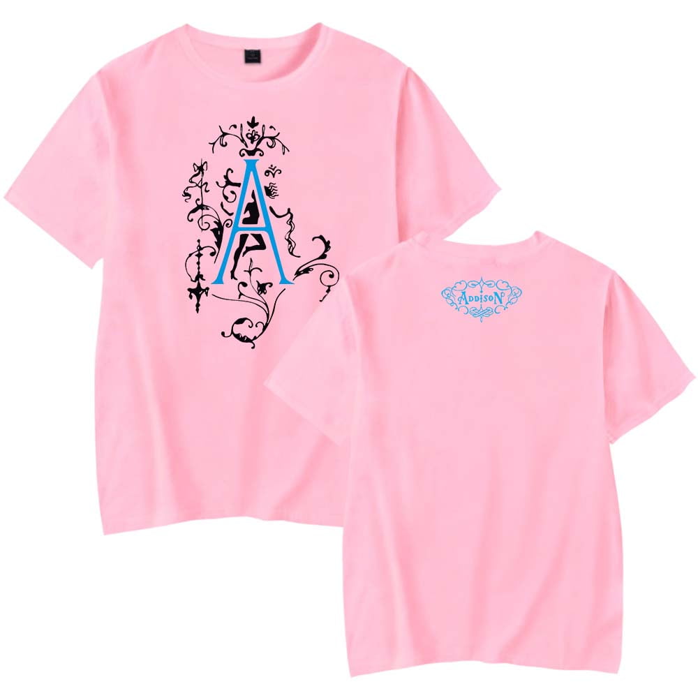 Addison Rae A Logo Merch T-Shirt Women Men Casual Crewneck Short Sleeve ...