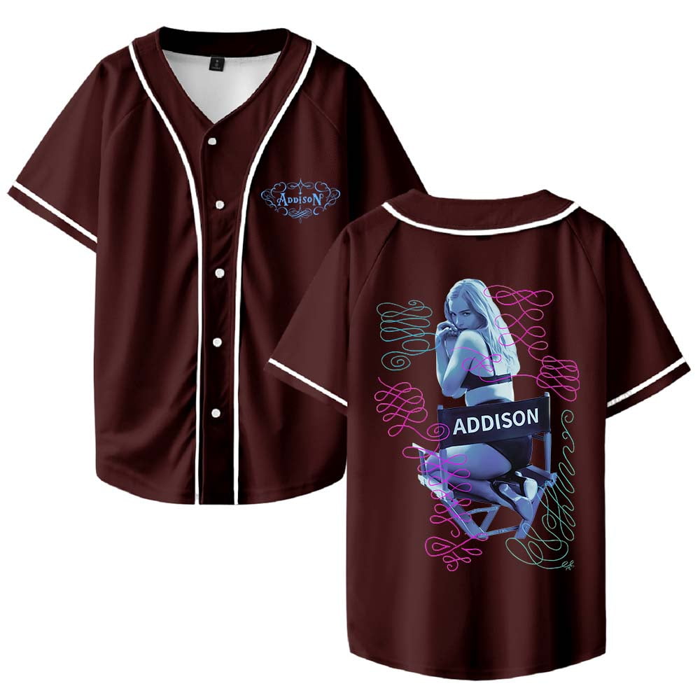 Addison Rae Album The Addison Tour 2025 Merch Baseball Jersey Shirt V ...