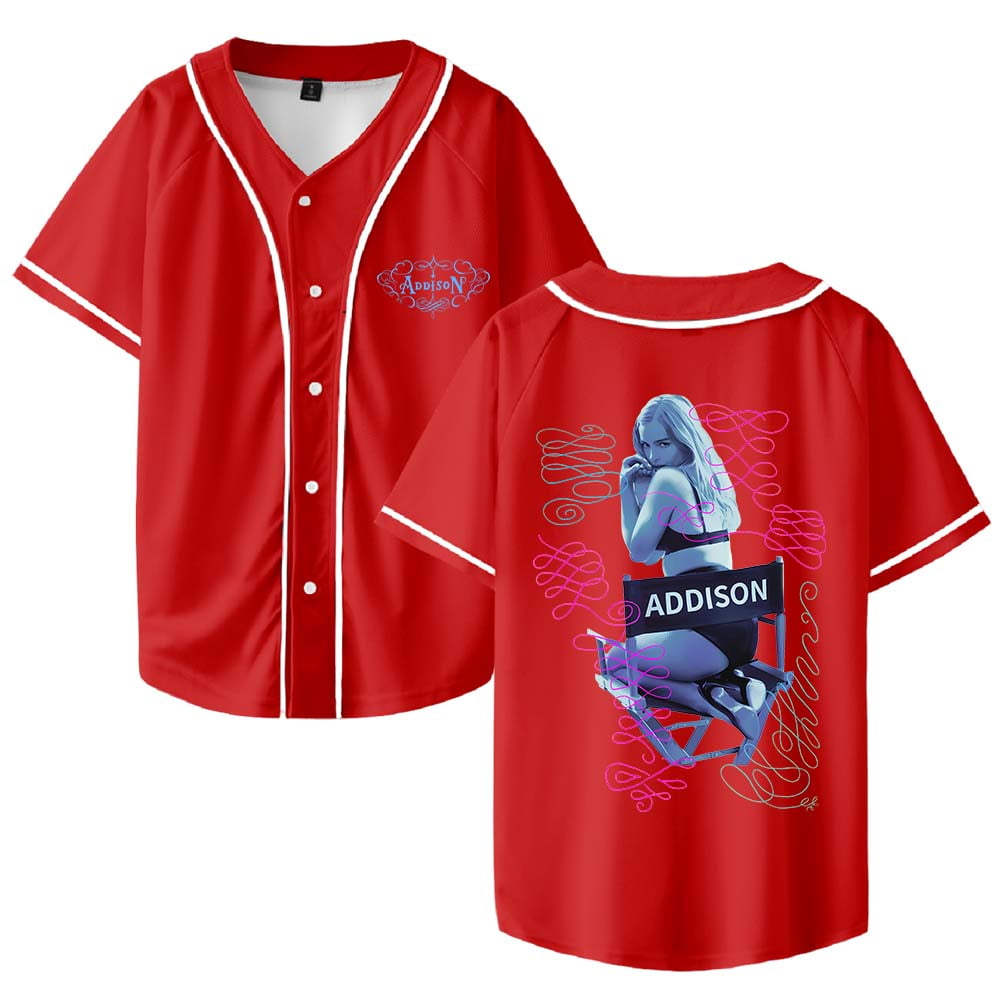 Addison Rae Album The Addison Tour 2025 Merch Baseball Jersey Shirt V ...