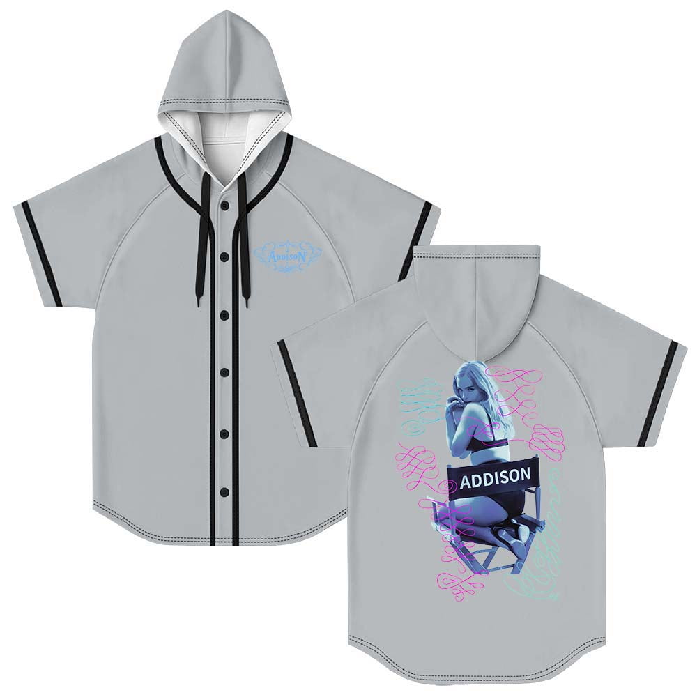 Addison Rae Album The Addison Tour 2025 Merch Hooded Baseball Jersey ...