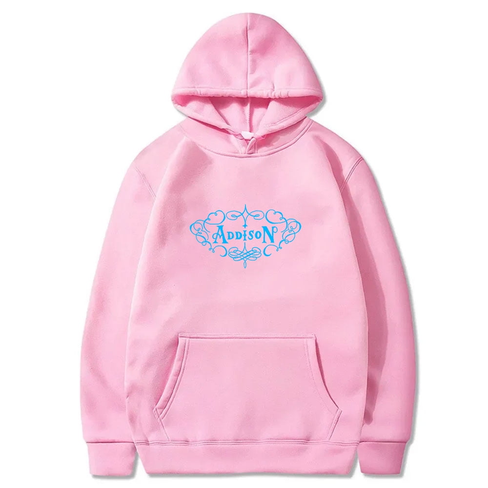 Addison Rae Logo Hoodies 2025 Tour Merch Women Men Fashion Long Sleeve ...