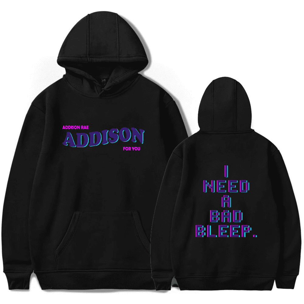 Addison Rae Merch I Need a Bad Bleep Hoodie unisex fashion long sleeved ...