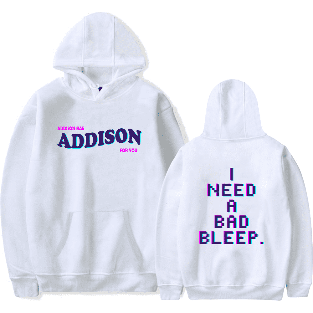 Addison Rae Merch I Need a Bad Bleep Hoodie unisex fashion long sleeved pullover street top ...